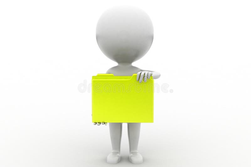 3d puppet with folder stock illustration. Illustration of blank - 6243275