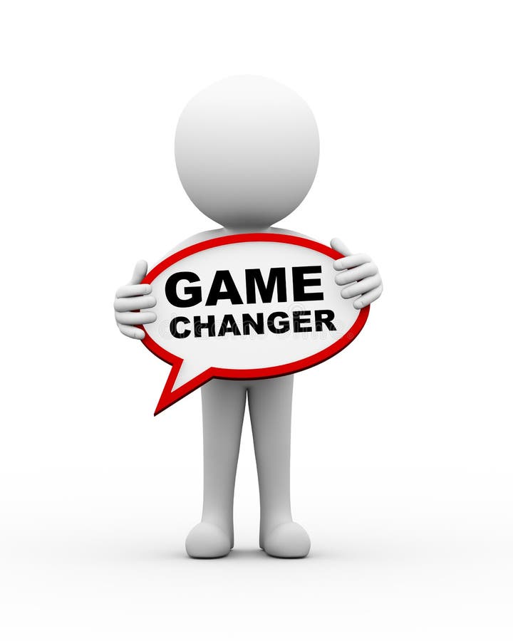 3d Man Holding Game Changer Bubble Speech Stock Illustration ...