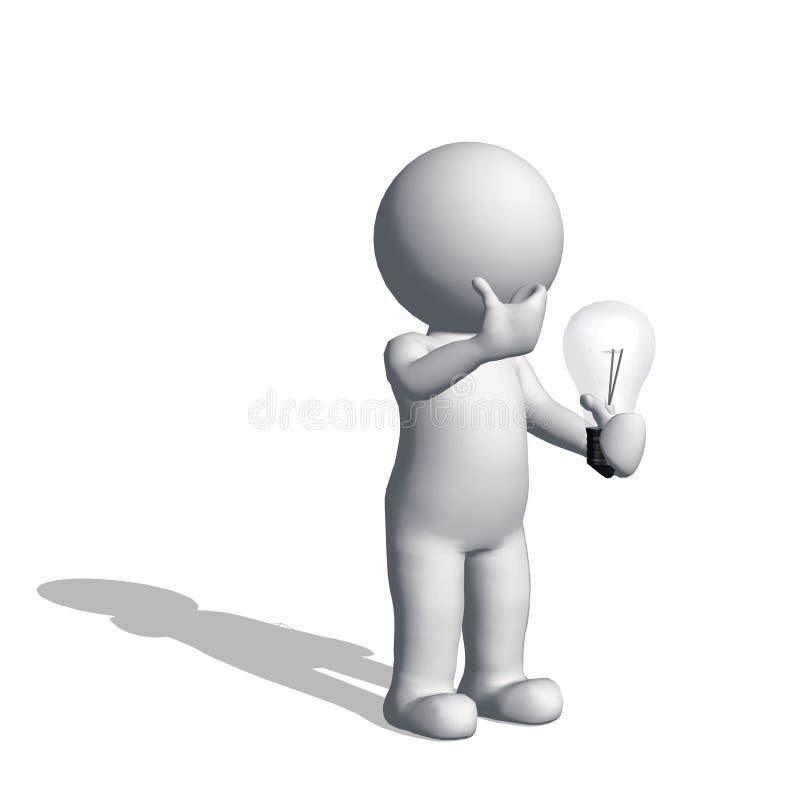 Serious and Thoughtful 3d Human Stock Illustration - Illustration of ...