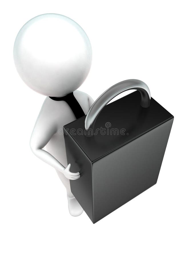 3d Man Holding Lock in Hands Concept Stock Illustration - Illustration ...