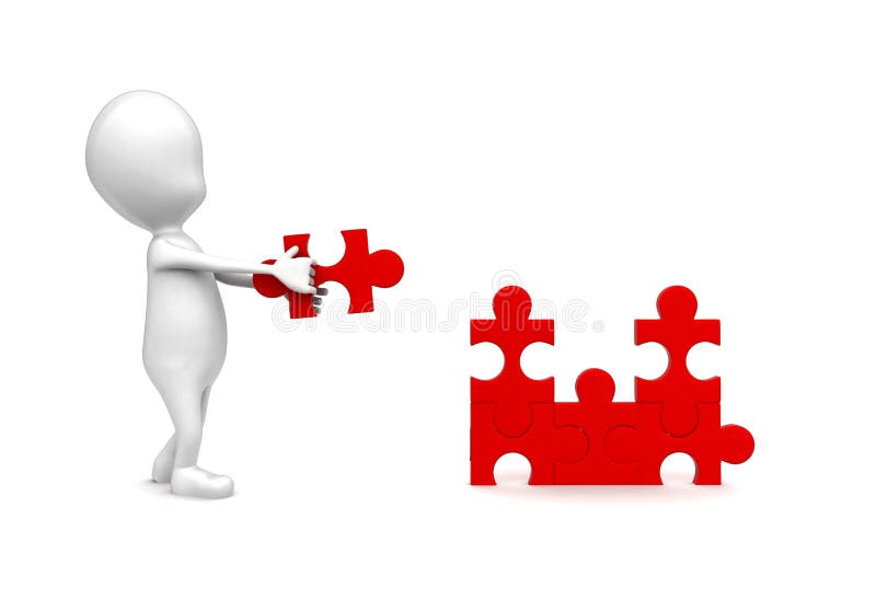 3d Man Holding Puzzle in Hands To Solve a Puzzle Concept Stock ...