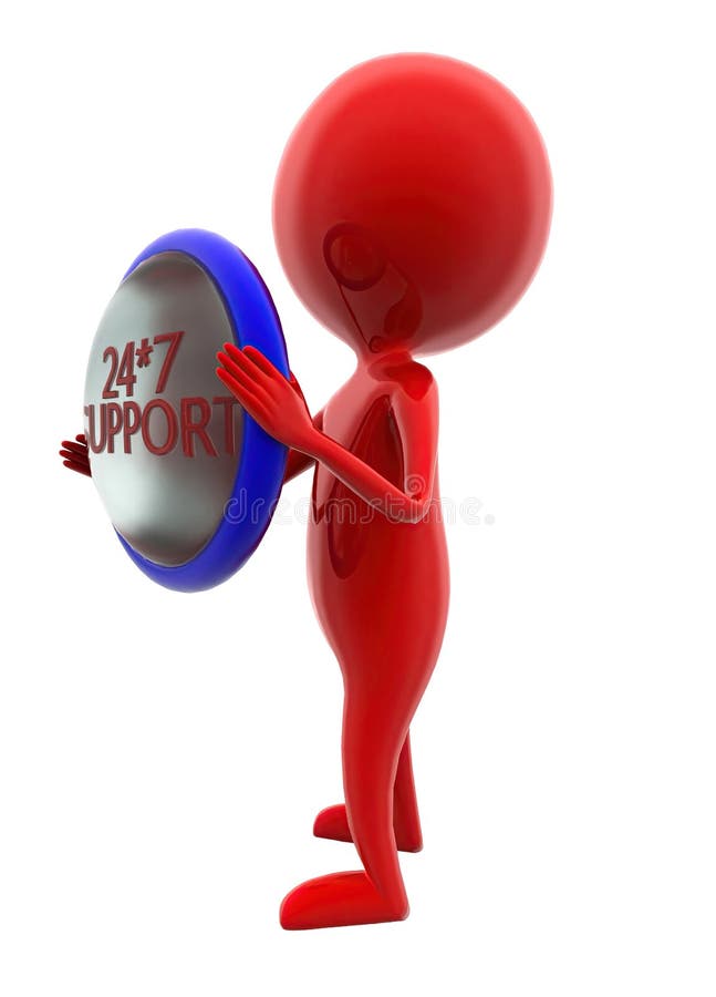 3d Man with Support Concept Stock Illustration - Illustration of ...