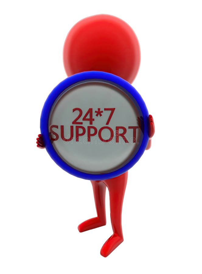 3d Man with Support Concept Stock Illustration - Illustration of ...