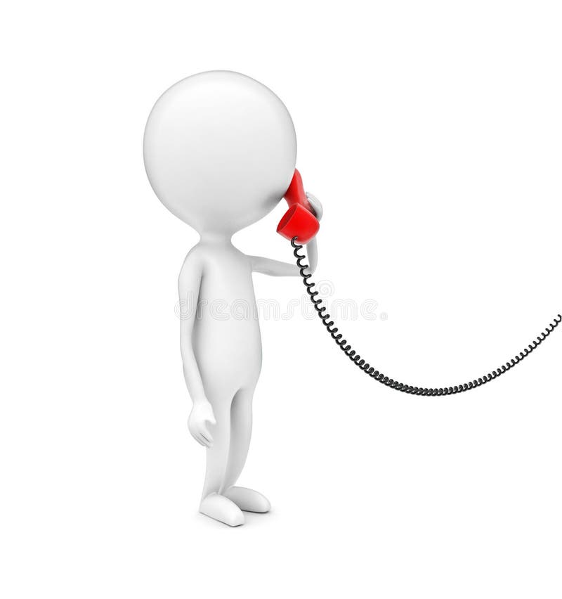 3d Man Holding A Telehone Reciever And Having A Conversation Concept