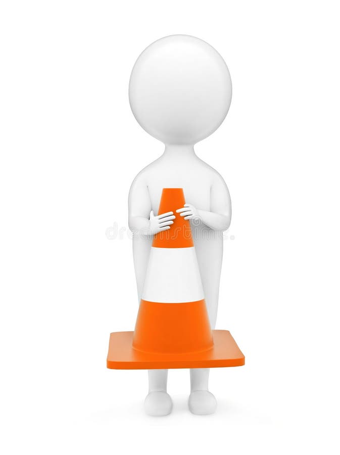 3d Man Holding a Stop Sign Board Concept Stock Illustration ...