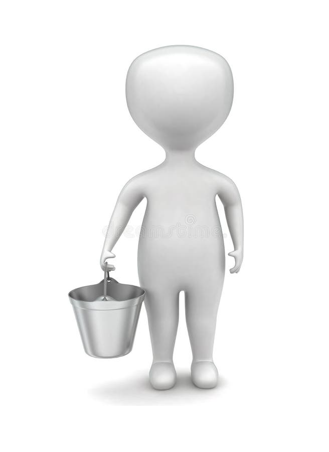 3d Man Holding a Vessel in His Hand Concept Stock Illustration ...