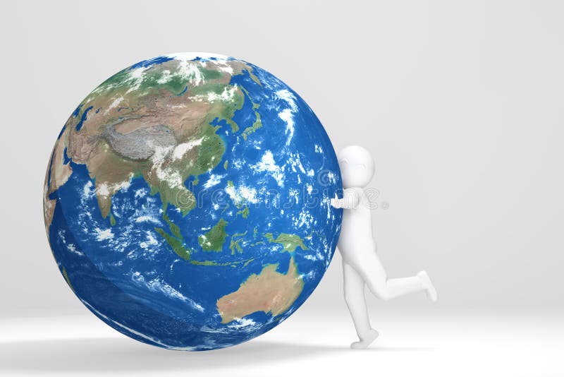 3d Man Hugs Earth - Asia Oceania Edition Stock Illustration ...