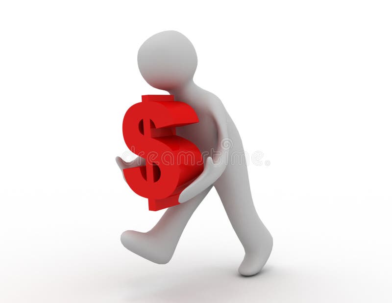 3d Man Running With Dollar Sign Symbol Wordcloud Tags Stock ...