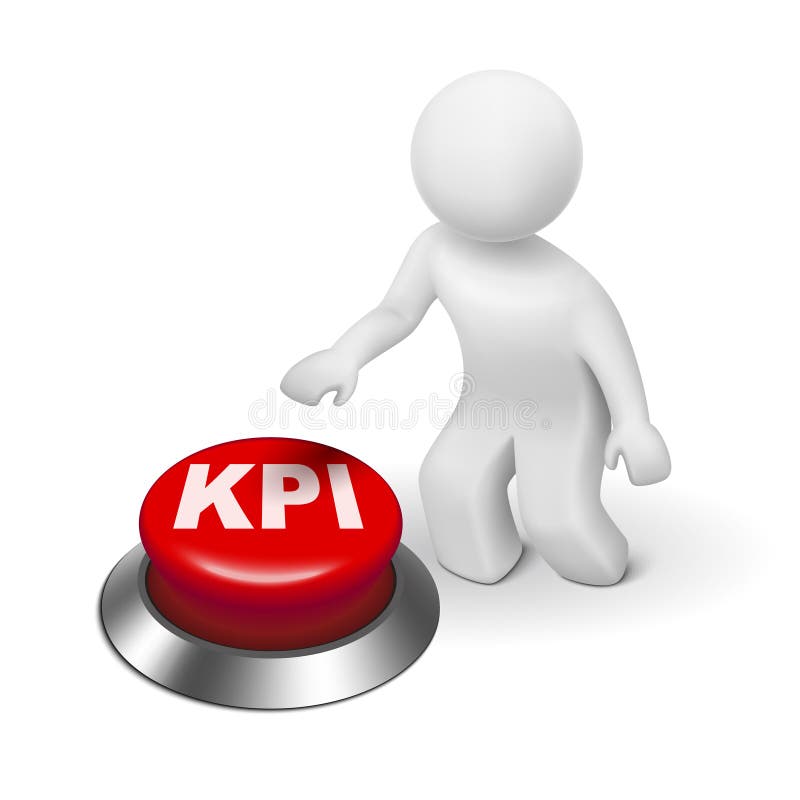 3d Man with KPI ( Key Performance Indicator ) Button Stock Vector ...