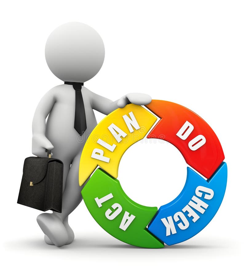 3d Man Leader with Cycle Process Stock Illustration - Illustration of ...