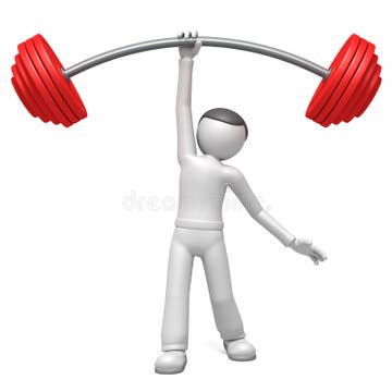 3d man lifting weights stock illustration. Illustration of render ...