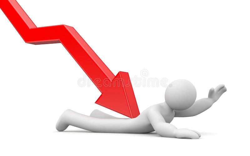 The 3d Man Lying on the Ground Pinned Down Arrow Stock Illustration ...