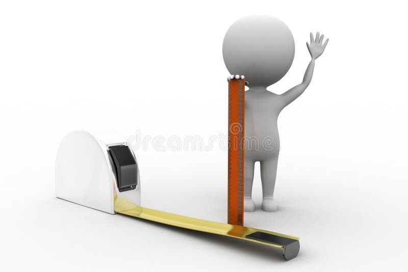 3d man with measuring tape stock illustration. Illustration of ...