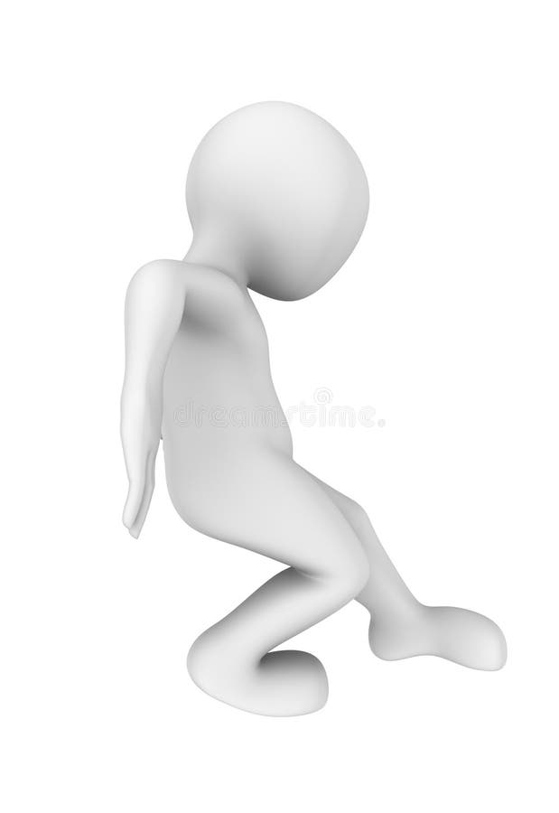 3d Man Moves Heavy Cargo. 3d Illustration. Stock Illustration ...