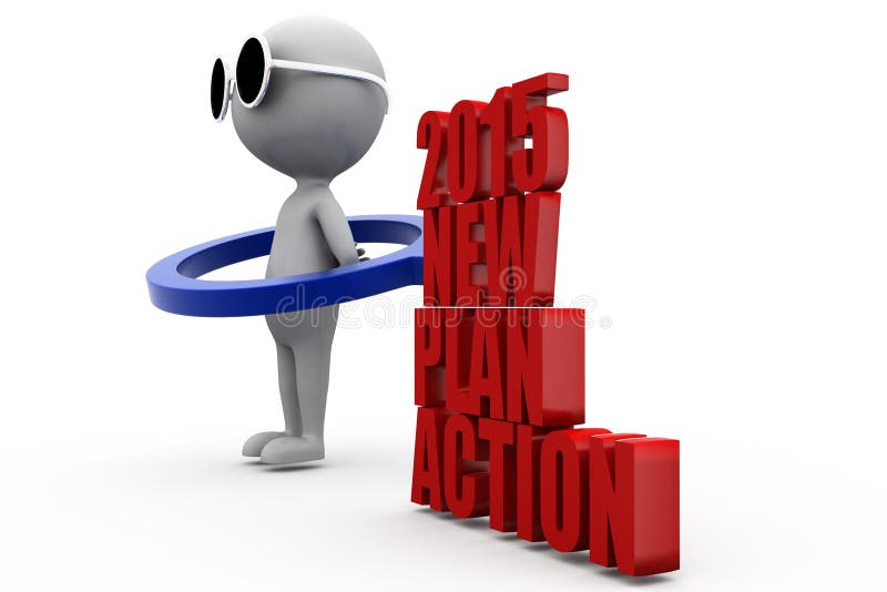 3d Man New Plan Action 2015 Concept Stock Image - Image of motivational ...