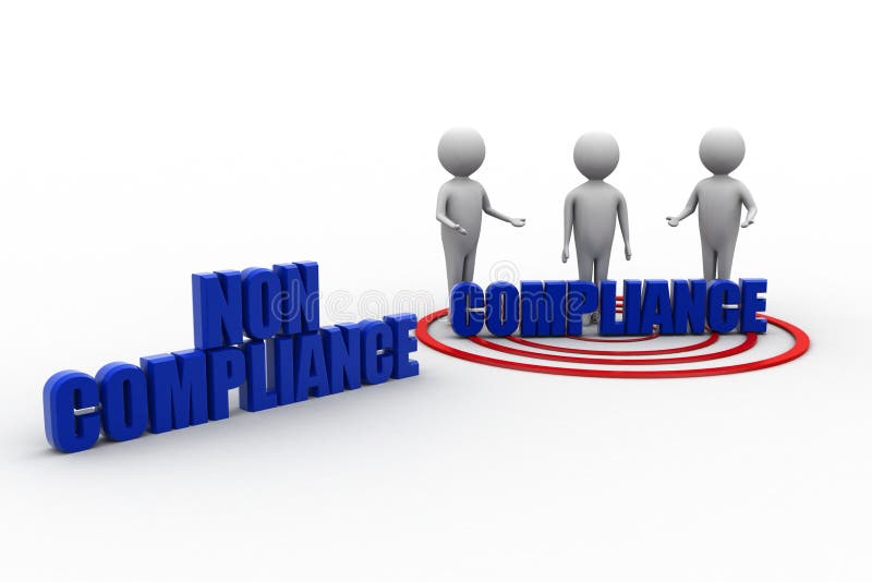 3d Man With Non Compliance And Compliance On A Target Stock ...