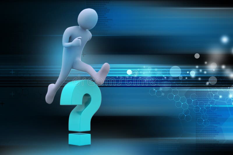 3d Man Overcome the Problem Stock Illustration - Illustration of person ...