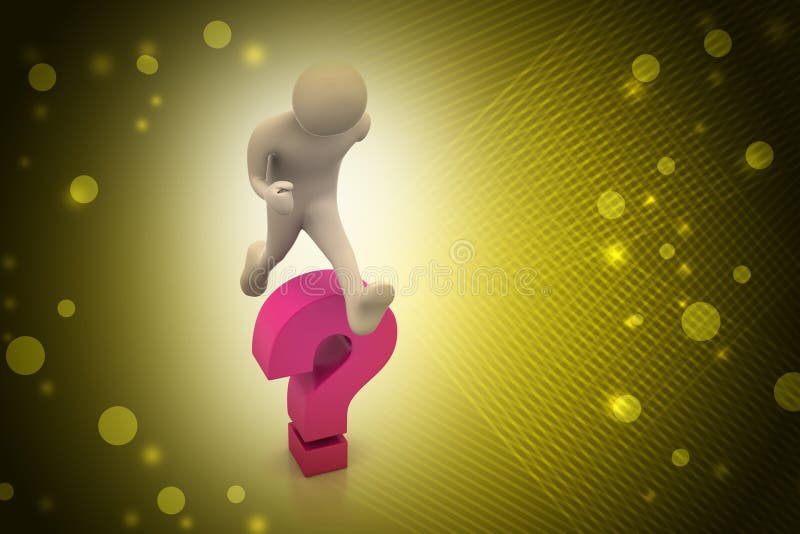 3d Man Overcome the Problem Stock Illustration - Illustration of ...