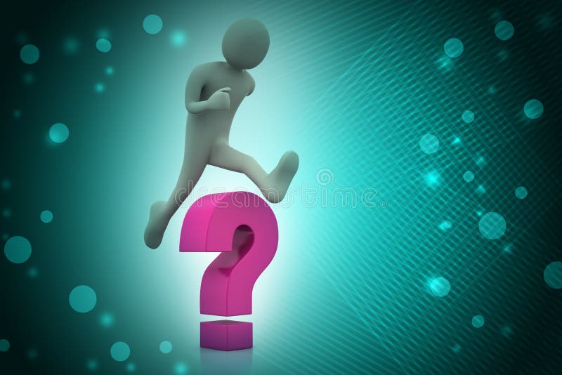 3d Man Overcome the Problem Stock Illustration - Illustration of ...