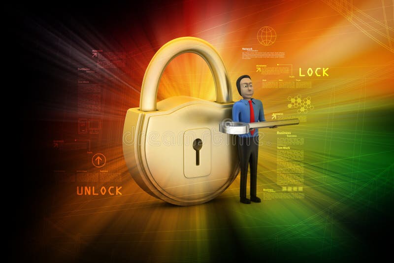 3d Man Padlock Key Stock Illustrations – 653 3d Man Padlock Key Stock ...