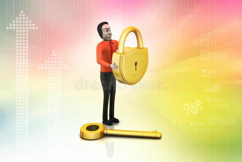 3d Man Security Padlock Stock Illustrations – 1,374 3d Man Security ...