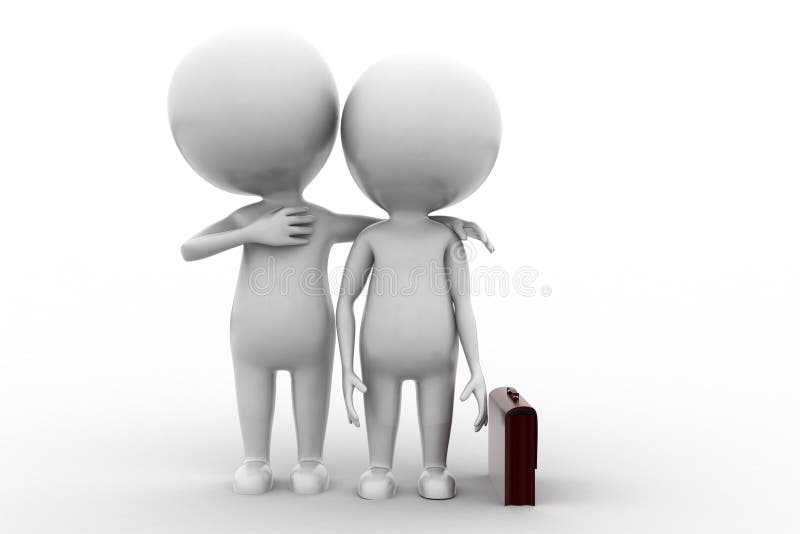 3d people discuss document stock illustration. Illustration of ...