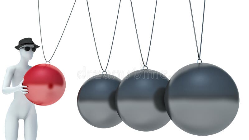 3d man and the Pendulum stock illustration. Illustration of people ...