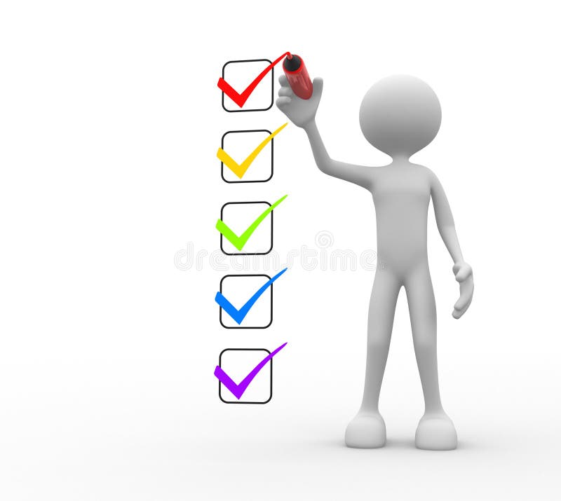 3d Man, Person And A Checklist. Royalty Free Stock Photography - Image ...