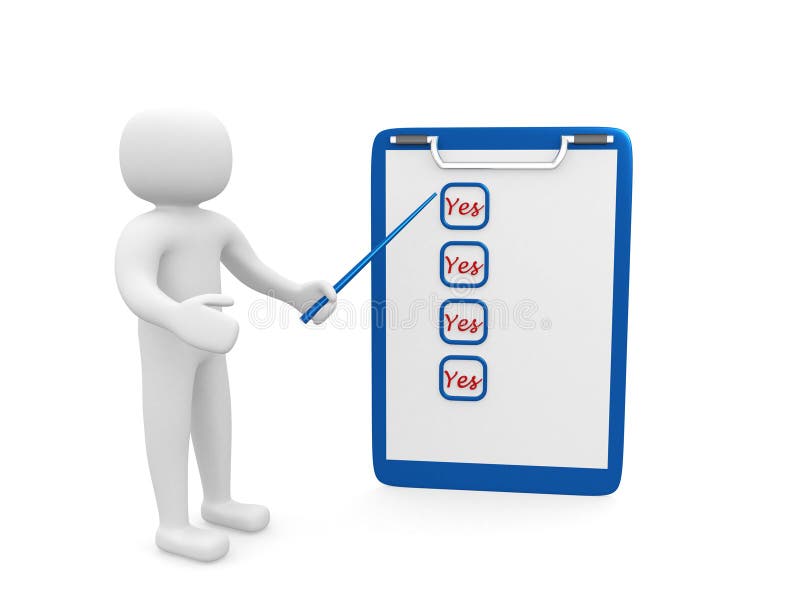 3d Man - Person is Explaining the Note Stock Illustration ...