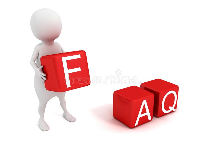 3d Man Person And Frequently Asked Questions Cubes FAQ Concept Stock ...