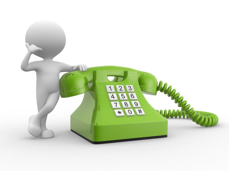 3d Small People - Call by Telephone Stock Illustration - Illustration ...