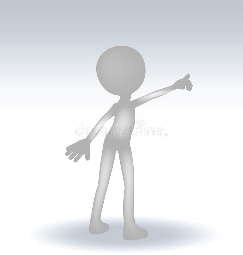 3d man pointing stock vector. Illustration of hand, showing - 39368146