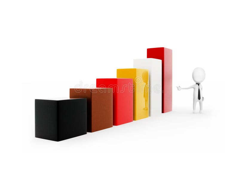 3d man graph concept stock illustration. Illustration of growth - 43050955