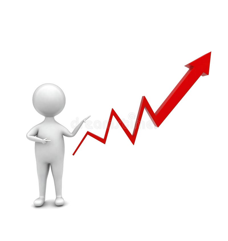 3d man graph concept stock illustration. Illustration of growth - 43050955