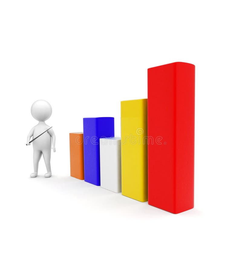 3d man graph concept stock illustration. Illustration of growth - 43050955