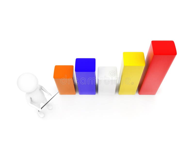 3d man graph concept stock illustration. Illustration of growth - 43050955