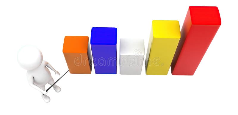 3d Man Bar Graph stock illustration. Illustration of diagram - 43502566
