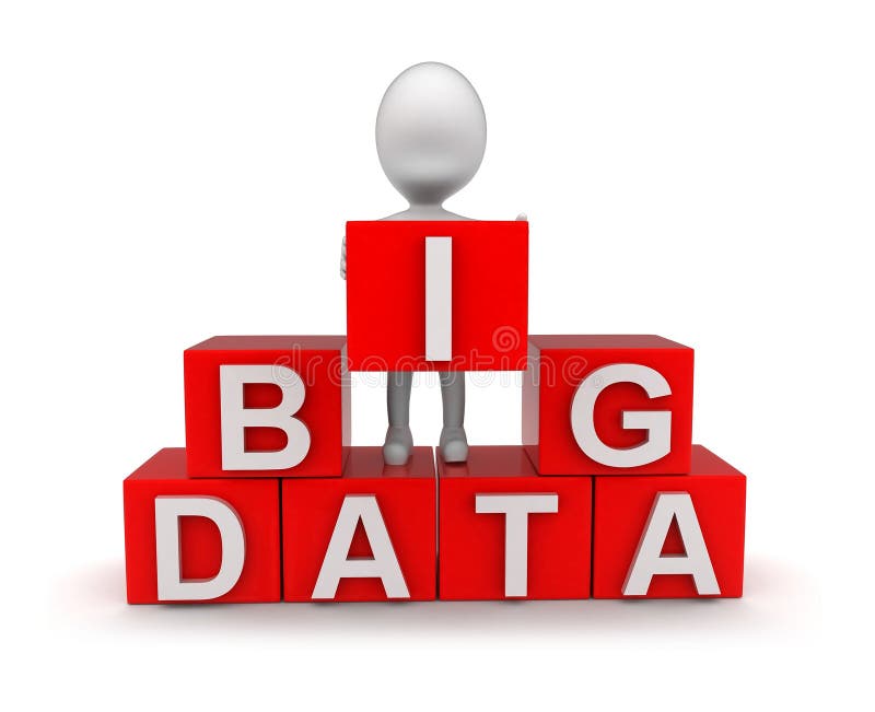 Big Data Cubes Concept Illustration Silver and Blue Stock Illustration ...