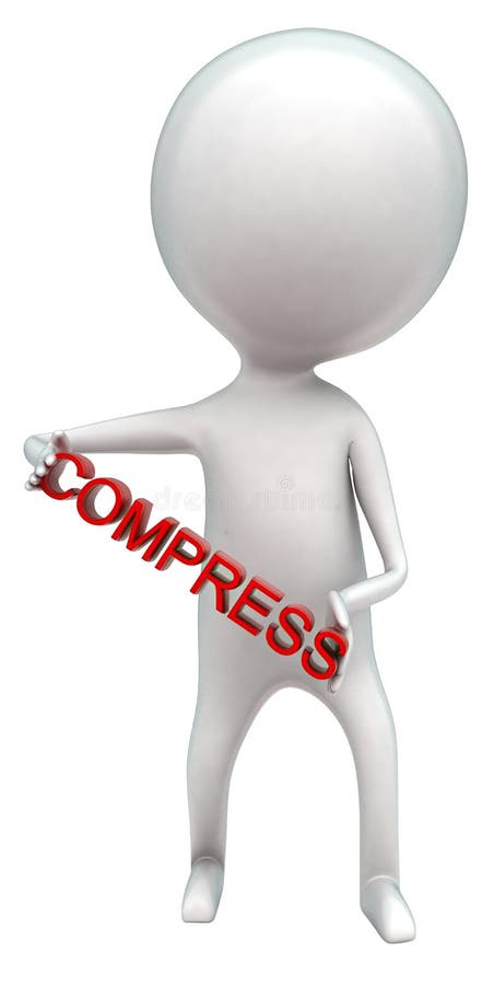 3d Man Presenting Compress Text Concept Stock Illustration ...