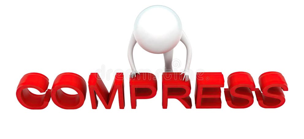 3d Man Presenting Compress Text Concept Stock Illustration ...
