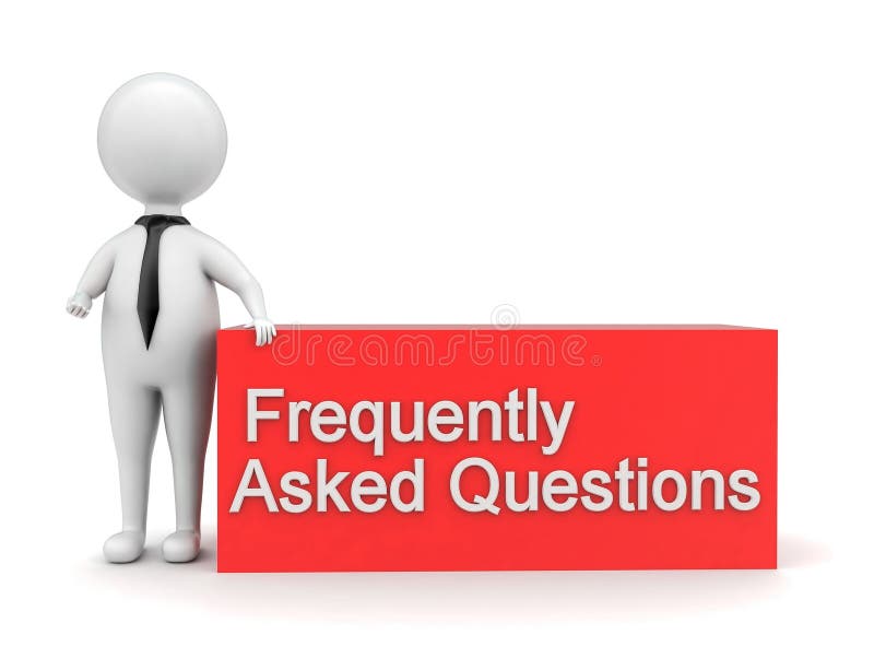 3d Man Presenting Frequently Asked Questions Concept Stock Illustration ...