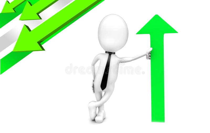 3d Man Holding Green Up Arrow Stock Illustrations – 19 3d Man Holding ...