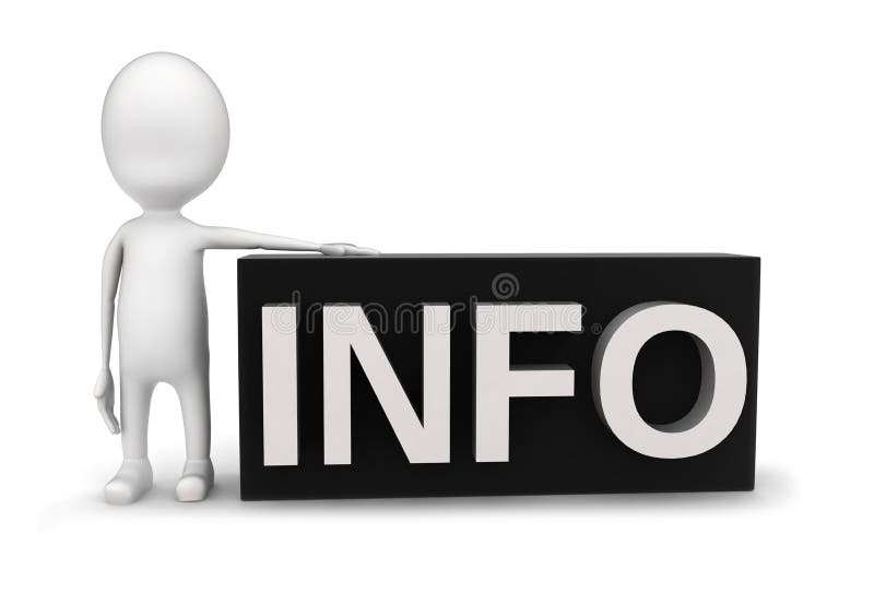 3d Man Presenting Info Sign Board Concept Stock Illustration ...