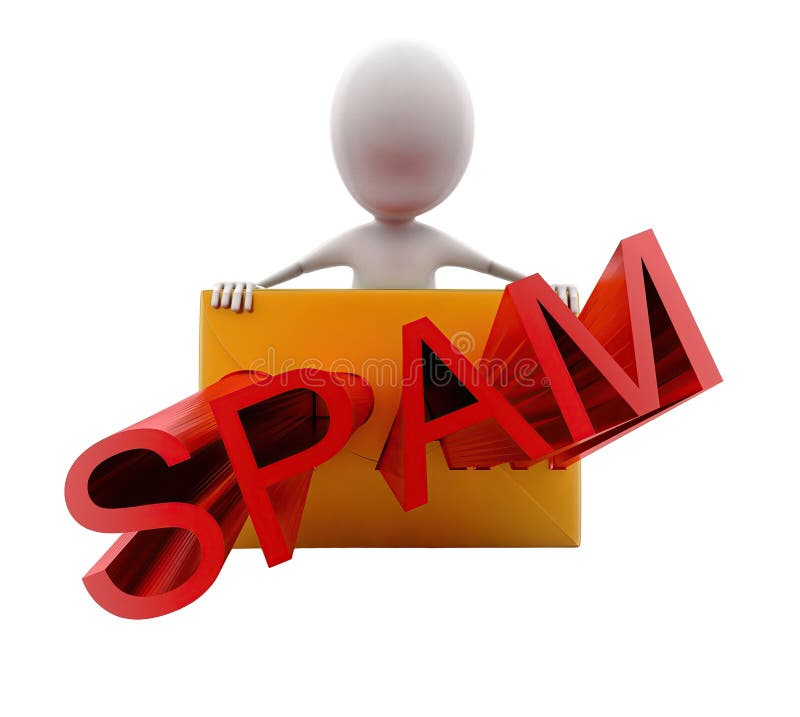 3d Man Presenting a Mail- Letter - Projecting Spam Text Concept Stock ...