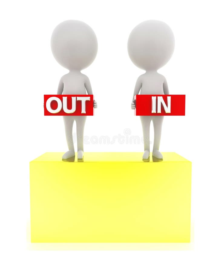 3d Man Presenting in Out Concept Stock Illustration - Illustration of ...