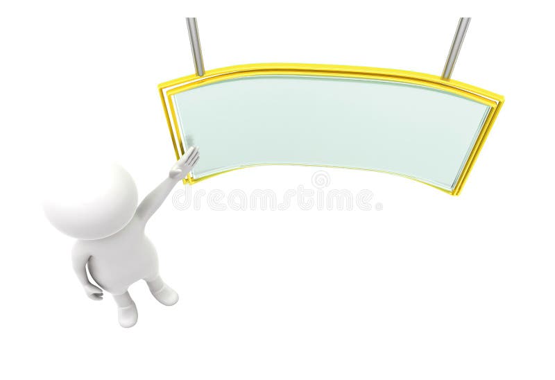 3d Man Presenting "presentation Board " Concept Stock Illustration ...