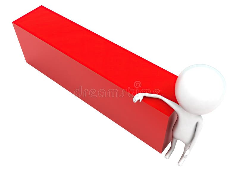 3d Man Presenting Red Rectangular Box Concept Stock Illustration ...