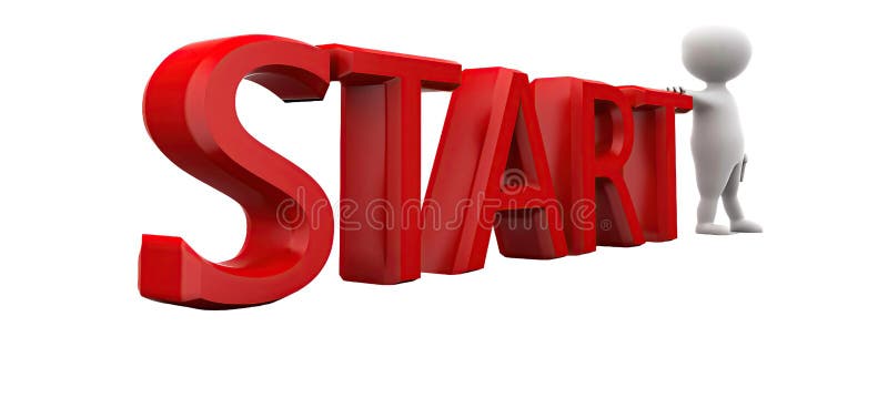 Start Text Design with Letter Cutouts on White Paper on the Blue ...