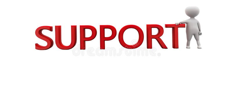 3d Man with Support Concept Stock Illustration - Illustration of ...