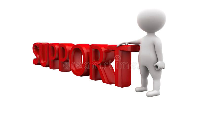 3d Man with Support Concept Stock Illustration - Illustration of ...